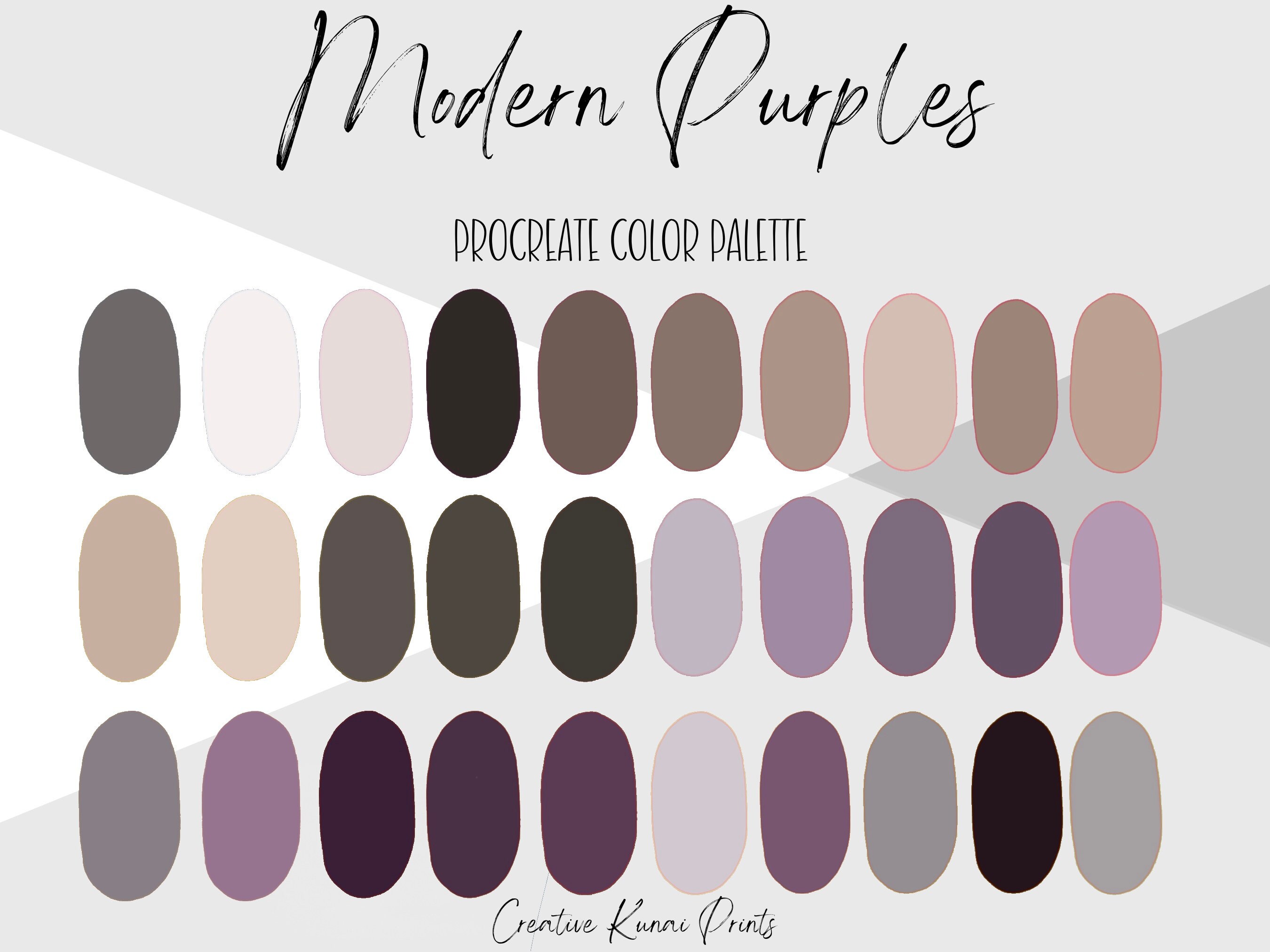 Modern Purple Procreate Palette | Purple Tone Color Swatches | Instant ...