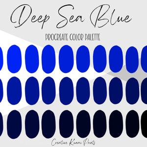 Deep Blue Sea Procreate Palette Sea Blue Color Swatches Instant ...