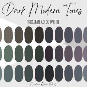 Modern Shades Procreate Palette | Dark Modern Color Swatches | Instant ...