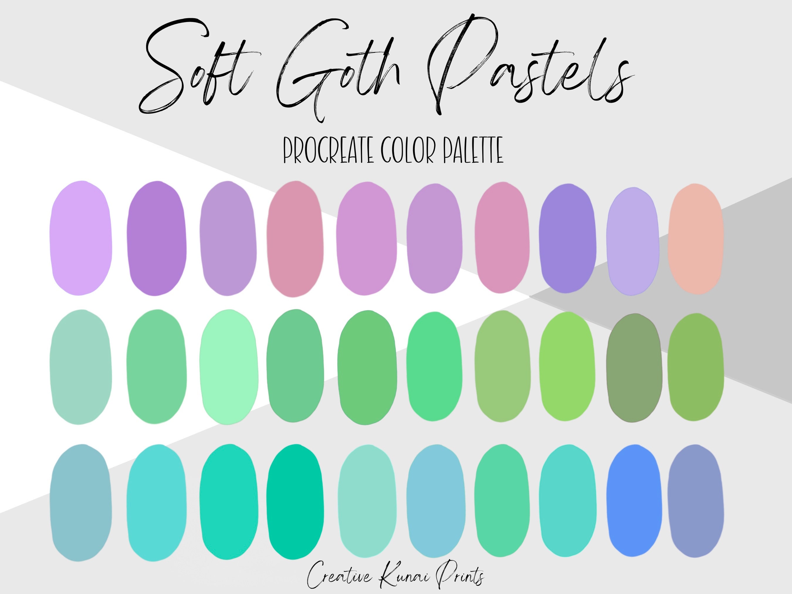 Goth Pastel Procreate Color Palette | Pastel Color Swatches | Easy ...