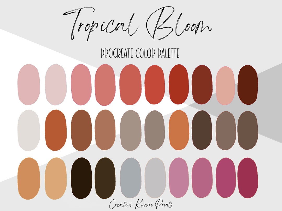 Tropical Bloom Procreate Palette Tropical Color Swatches Instant ...
