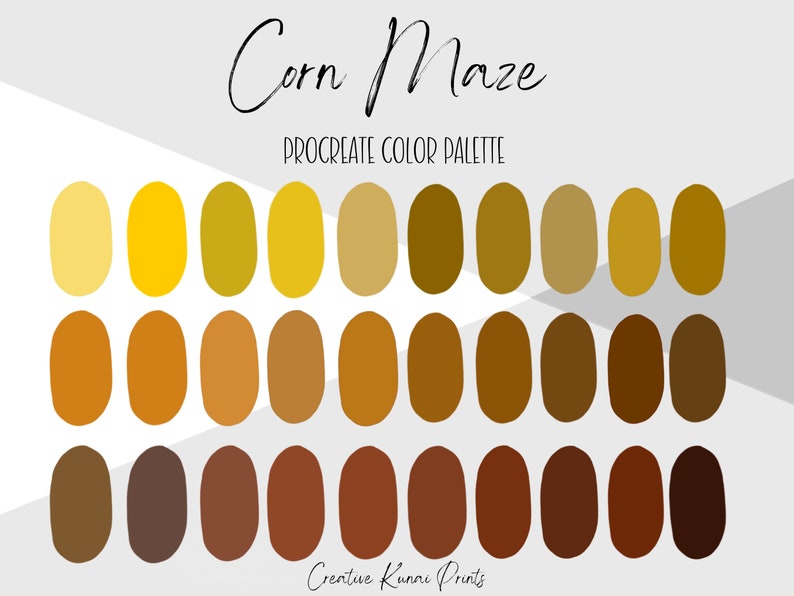Corn Maze Procreate Color Palette | Earthy Color Swatches | Easy ...