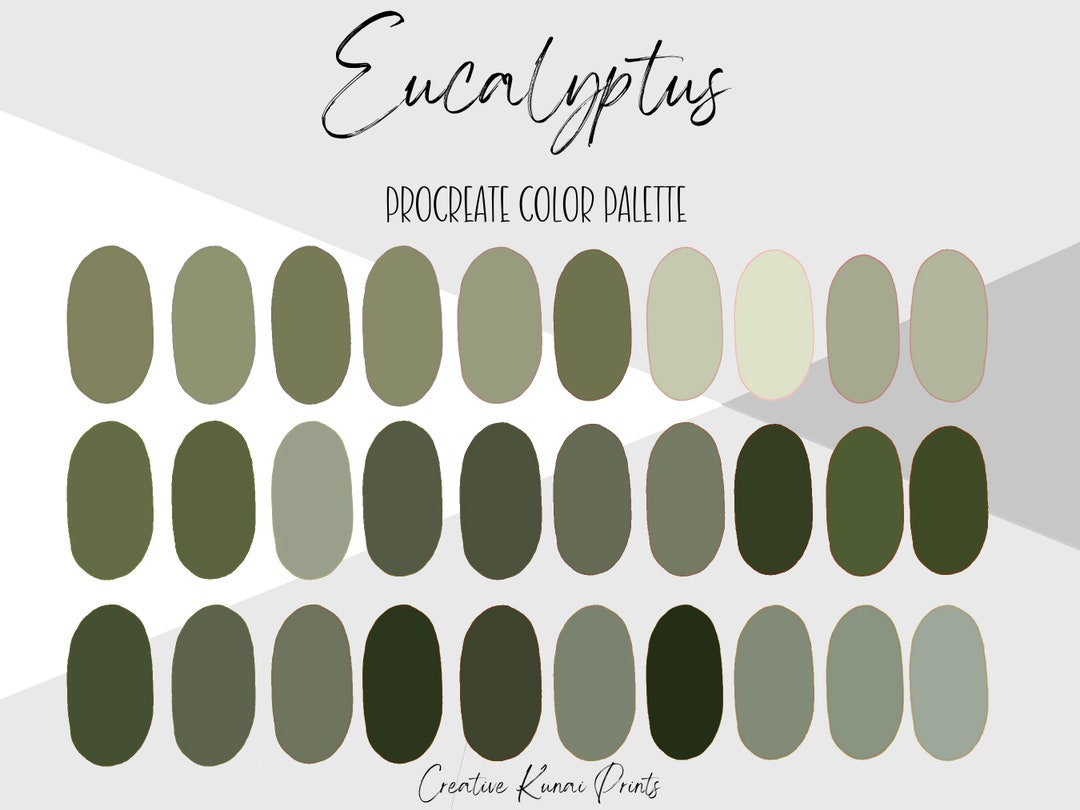 Eucalyptus Procreate Palette Forest Green Tone Color Swatches Plant ...