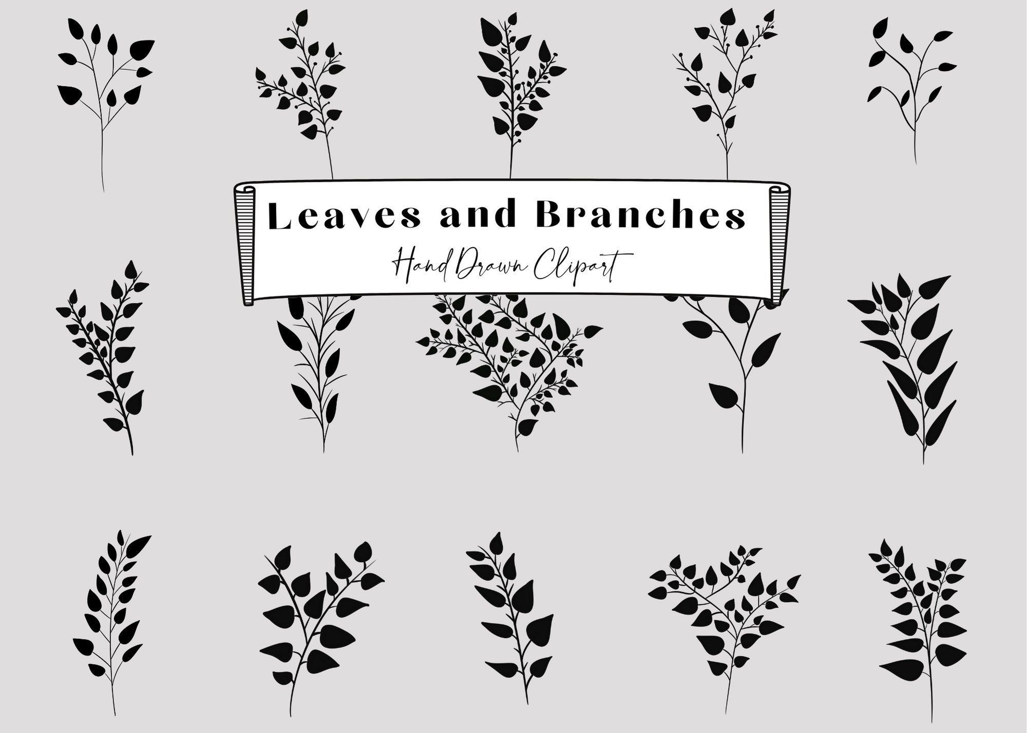 Branch Clipart, Botanical Svg, Wedding Clipart Digital Download - Etsy