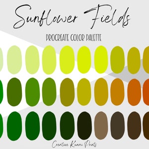 Sunflower Fields Procreate Palette | Floral Color Swatches | Instant ...