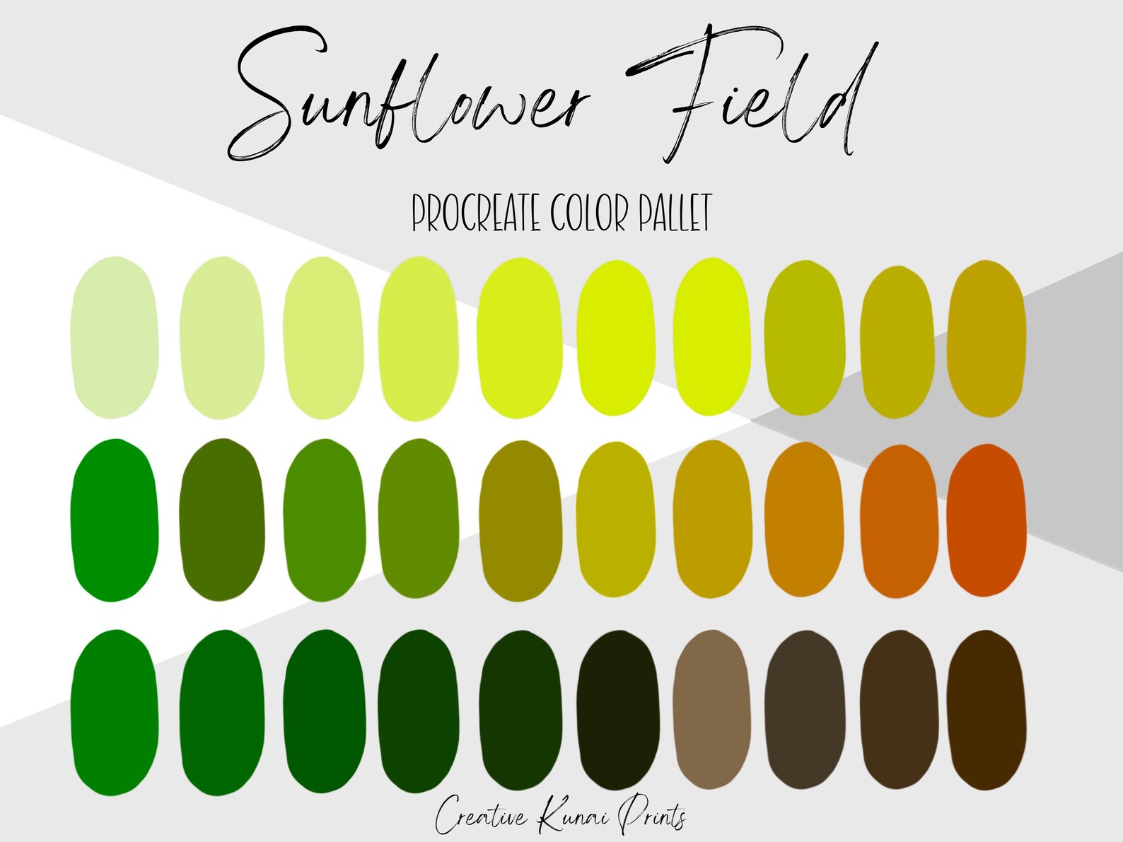 Sunflower Fields Procreate Palette Floral Color Swatches - Etsy