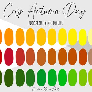 Crisp Autumn Leaves Procreate Color Palette | Fall Color Swatches ...