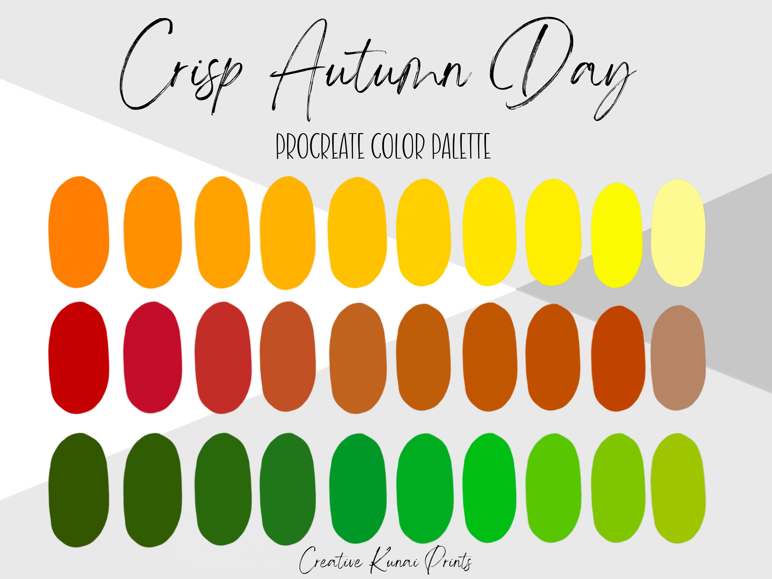 Crisp Autumn Leaves Procreate Color Palette | Fall Color Swatches ...