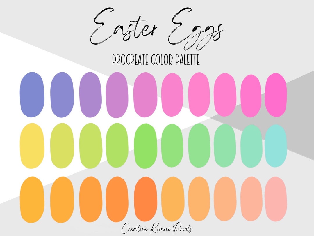 Easter Eggs Procreate Color Palette | Spring Time Color Swatches | Easy ...