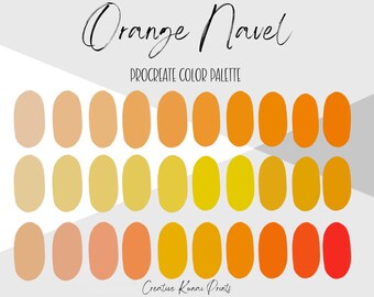 Orange Splash Procreate Palette, 30 HEX Color Codes, Instant Digital ...