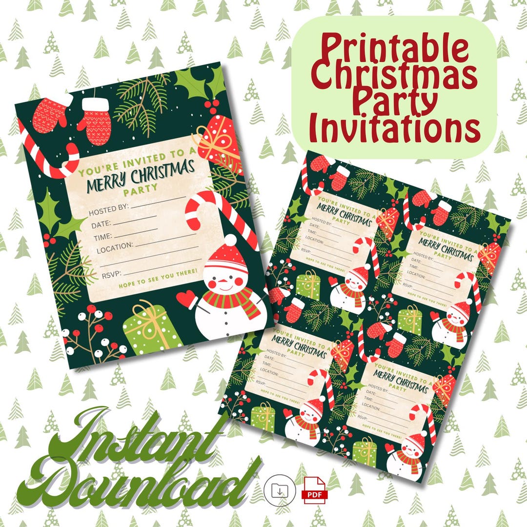 Printable Christmas Party Invitation - Etsy