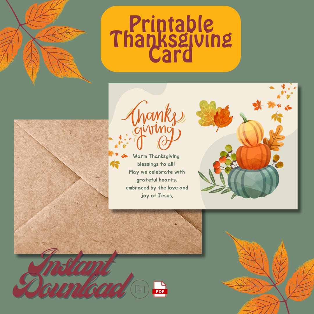 Printable Thanksgiving Card - Etsy