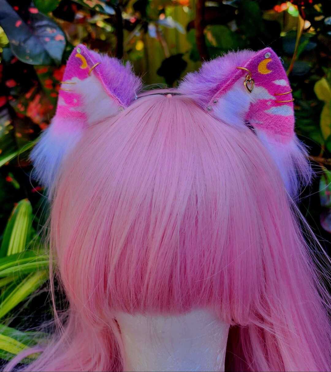 Sunset Kitty Neko Themed Cat Ears Pink and Purple Sunset Neko Ears ...