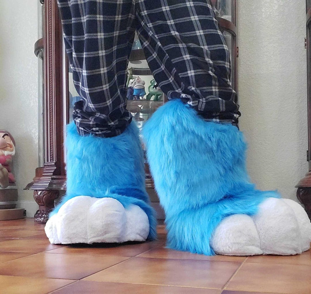 Electric Blue Fursuit Digi Outdoor Feet Paws - Etsy