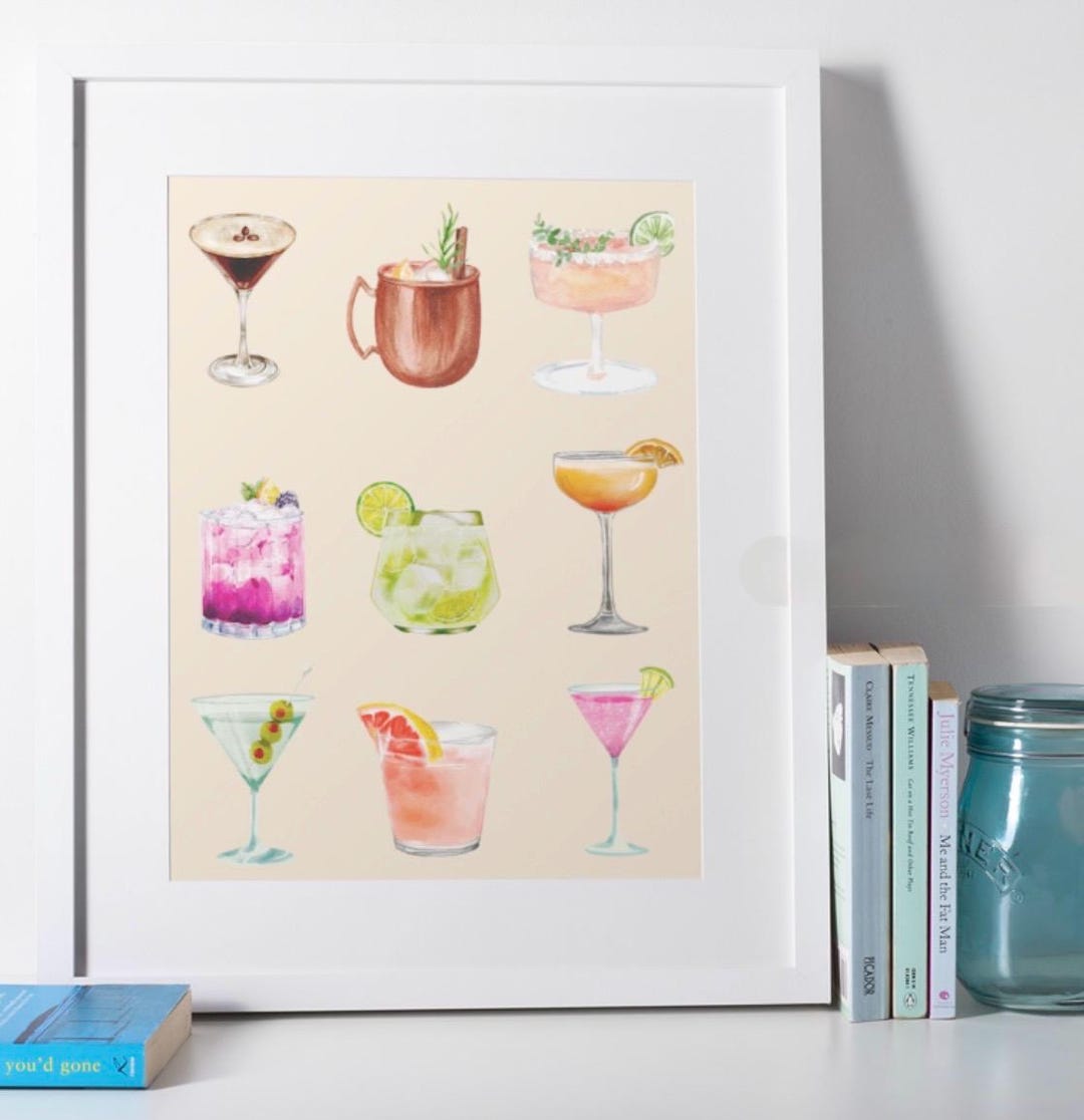 Cocktail Wall Decor, Cocktail Wall Art, Bar Decor - Etsy