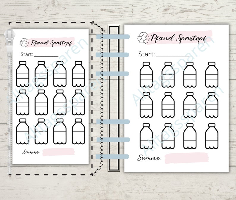 Pfand Spar Challenge Sinking Fund Mit Budget Sheet Tracker - Etsy
