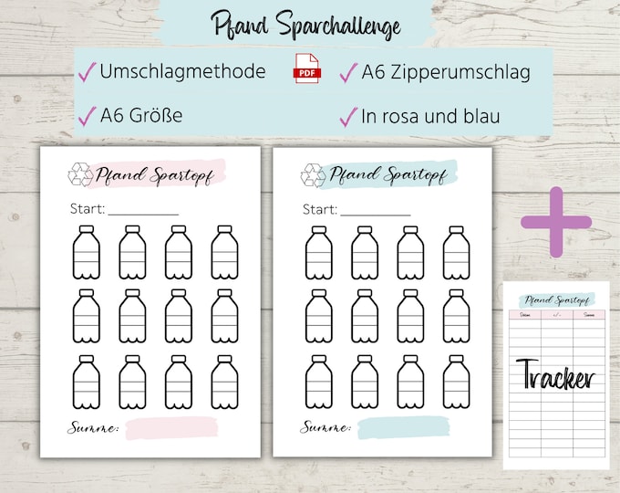 Pfand Spar Challenge Sinking Fund mit Budget Sheet Tracker - Etsy.de