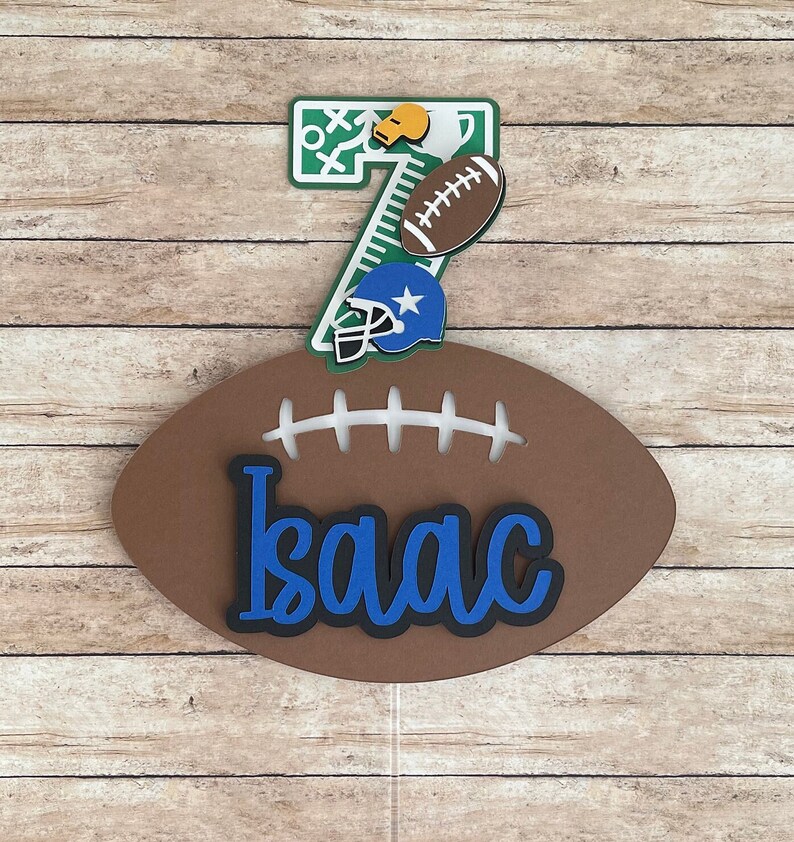 Football Birthday Cake Topper Personalized Football Cake - Etsy