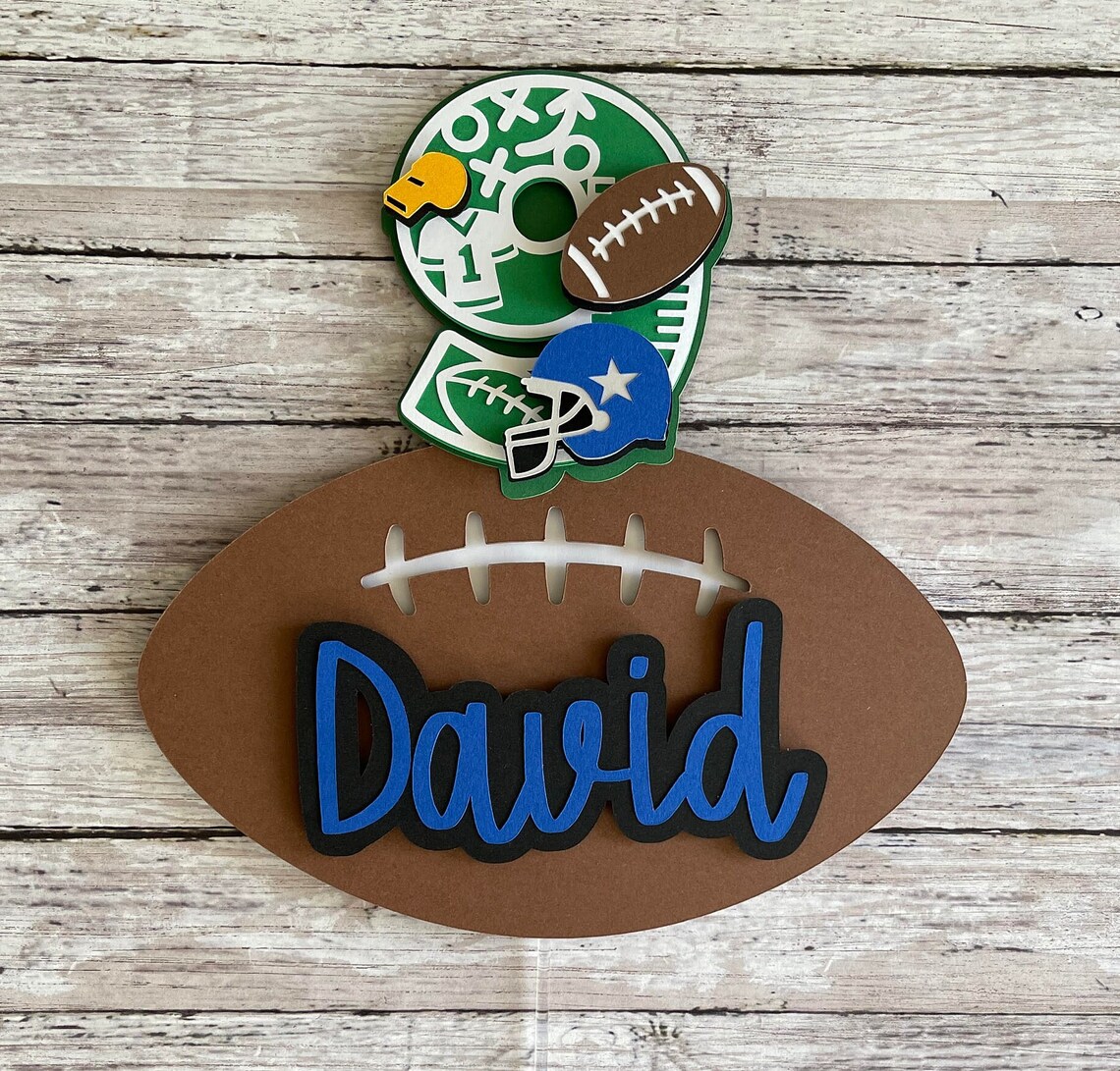 Personalized Football Birthday Cake Topper - Etsy