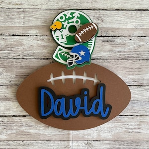 Football Birthday Cake Topper, Personalized Football Cake Topper ...