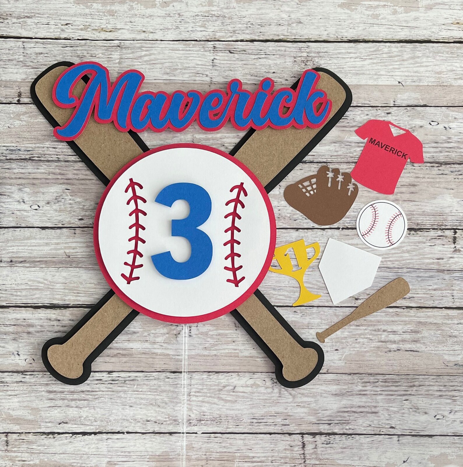Baseball Cake Topper, Personalized Baseball Cake Topper, Baseball ...