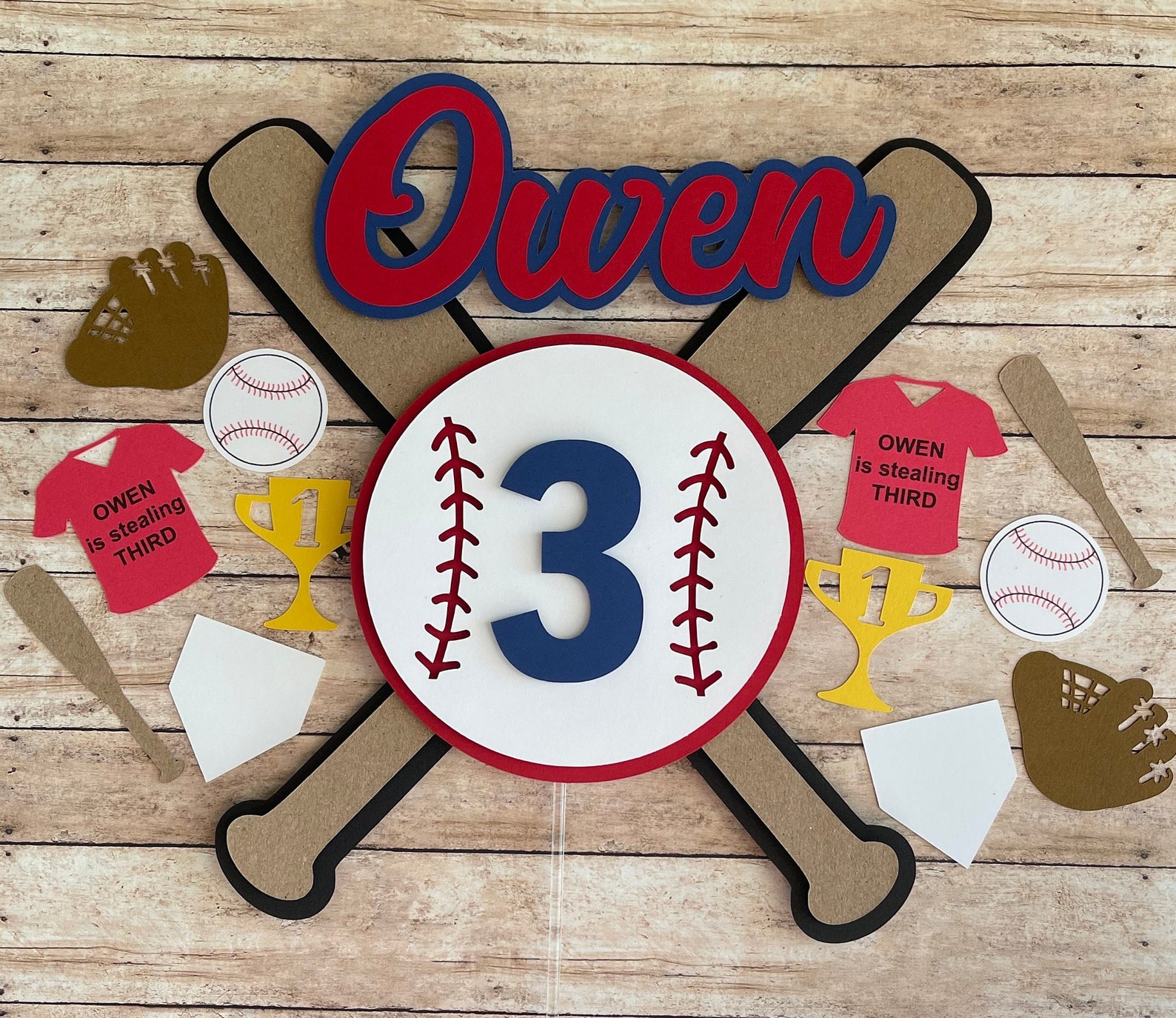 Baseball Cake Topper, Personalized Baseball Cake Topper, Baseball ...