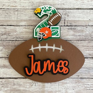 Football Birthday Cake Topper, Personalized Football Cake Topper ...