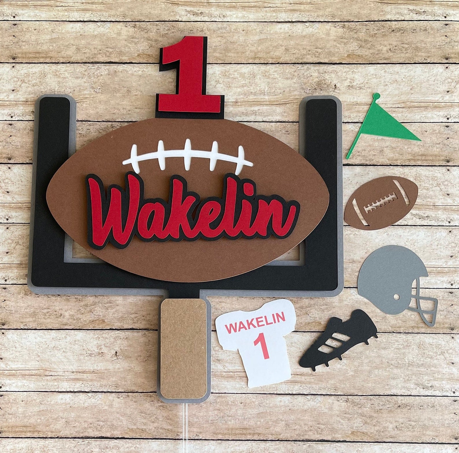 Football Cake Topper Personalized Football Cake Topper - Etsy