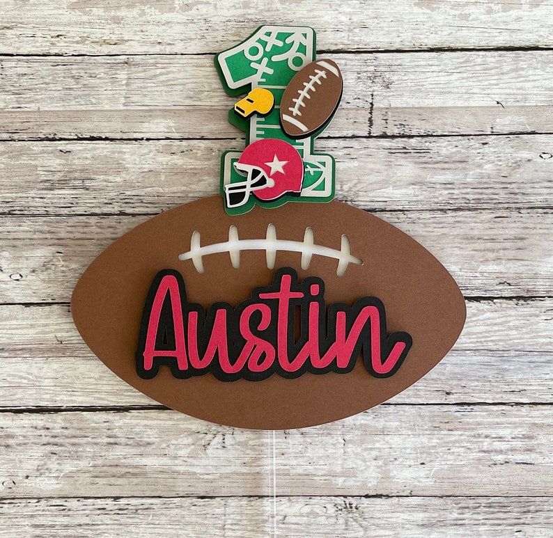 Football Birthday Cake Topper Personalized Football Cake - Etsy