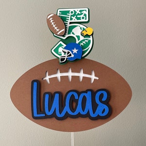 Football Birthday Cake Topper, Personalized Football Cake Topper ...