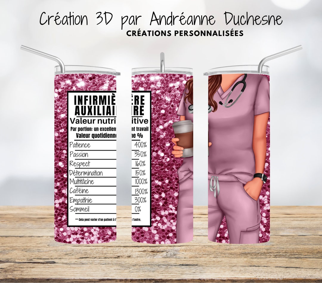 Nutrition Facts of a PINK LAW NURSE 20 Oz Skinny Tumbler, Sublimation ...