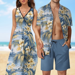 Matching Tropical Print Outfit: Sundress & Men's Hawaiian Shirt Set - Etsy