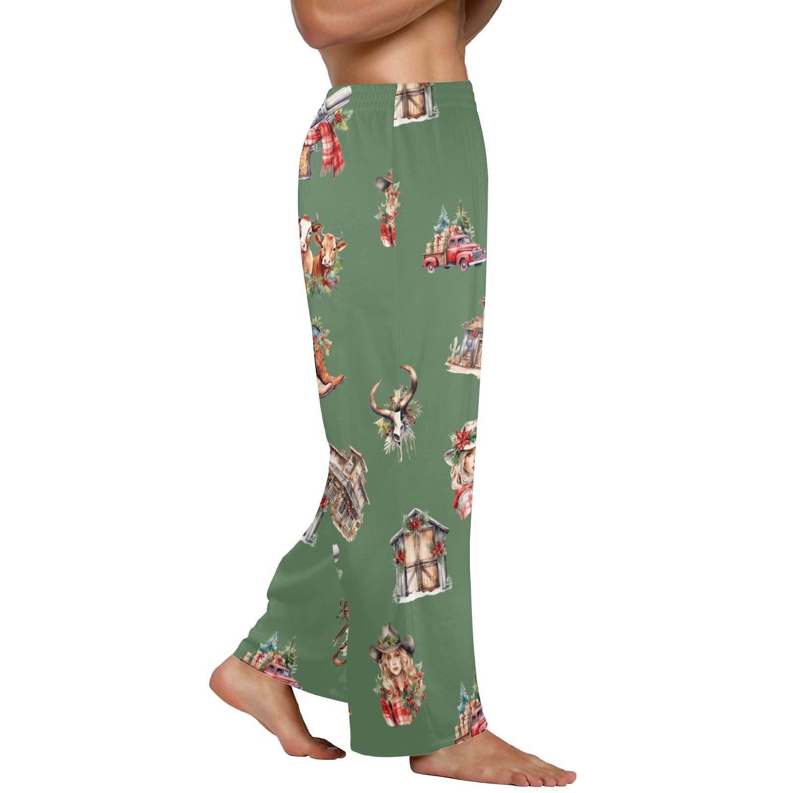 Western Christmas Couple Pajama Pants His and Hers Matching Winter ...