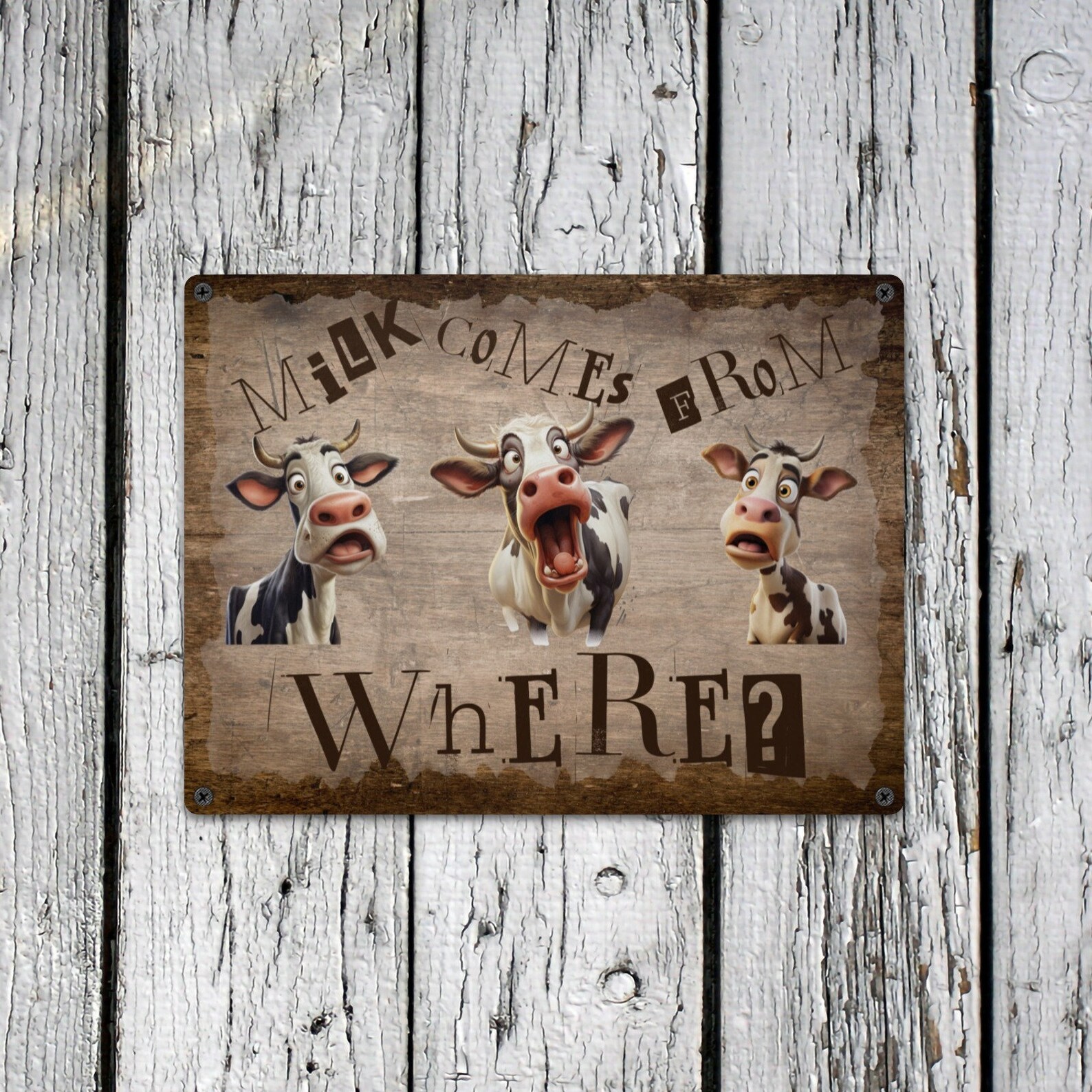 Funny Cow Sign Tin Metal Sign Funny Gift for Dairy Farmer Rustic Metal ...