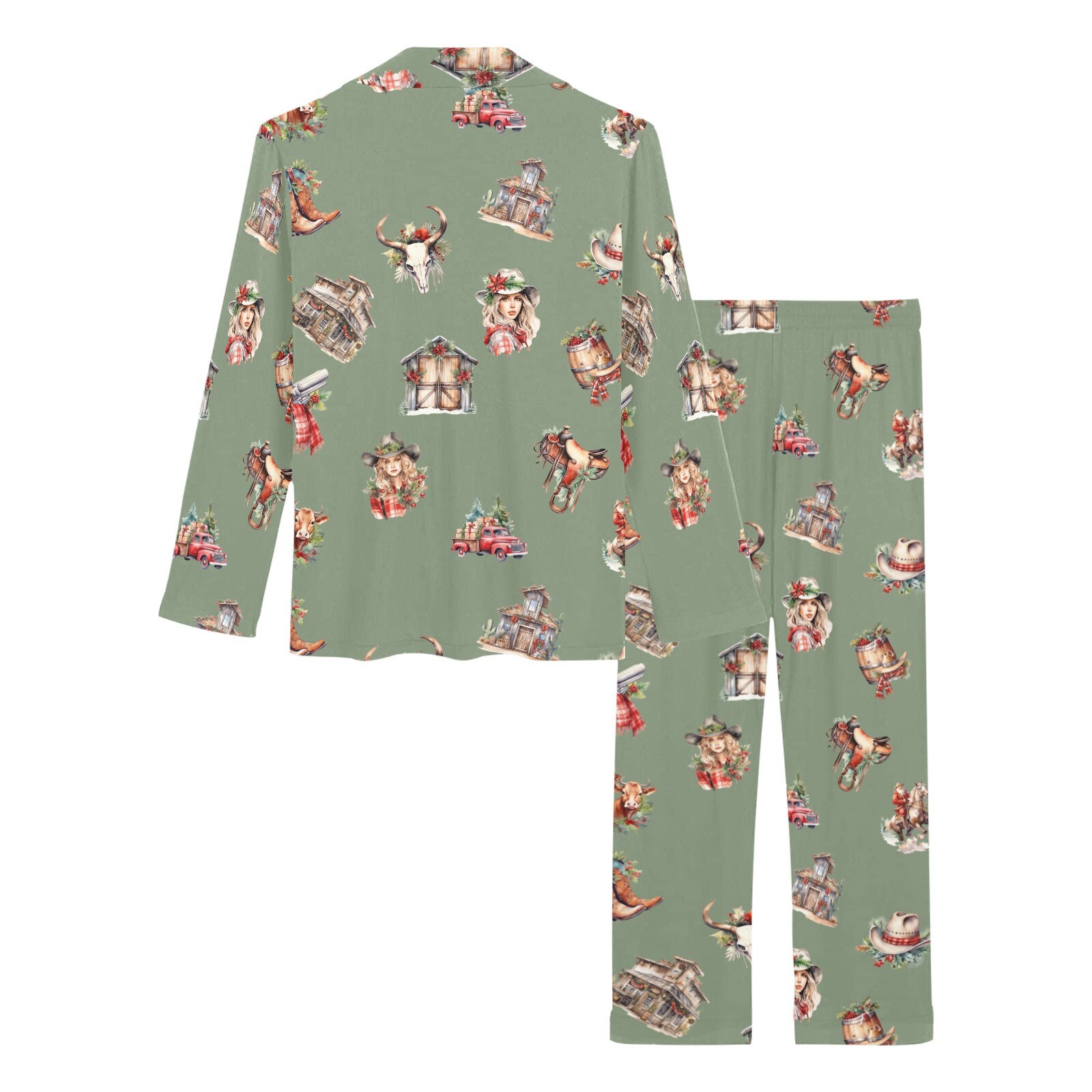 Western Couple Christmas Pajama Set Matching Mr and Mrs Christmas His ...