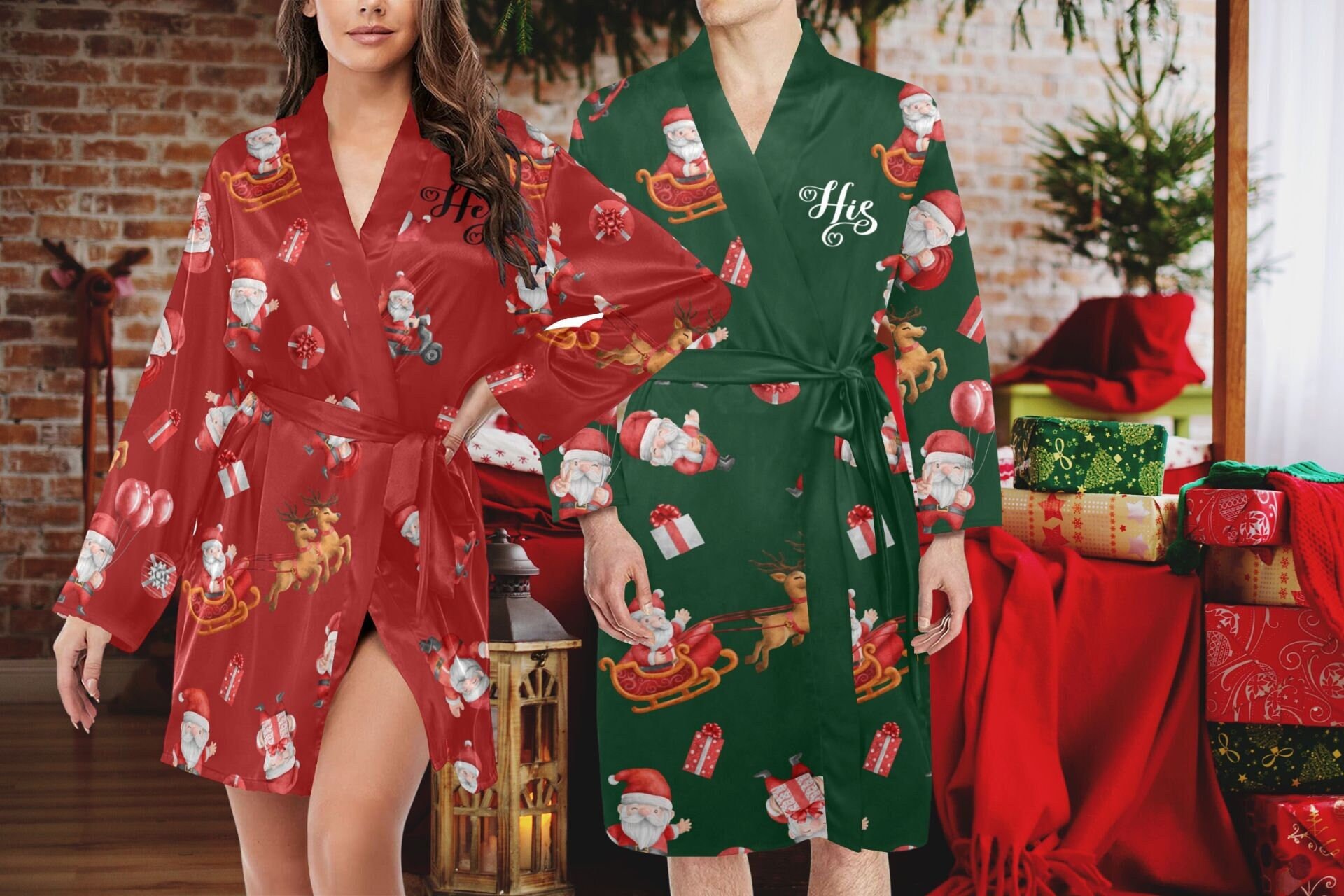 His and Her Robes Christmas Matching Couples' Bathrobes Honeymoon Gift ...