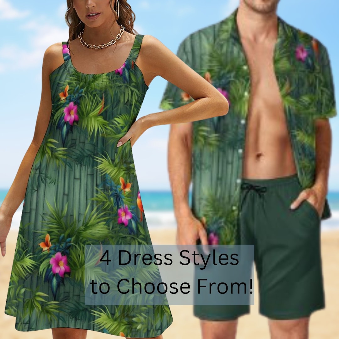 Couples Matching Resort Wear Tropical Print Beach Vacation Summer ...