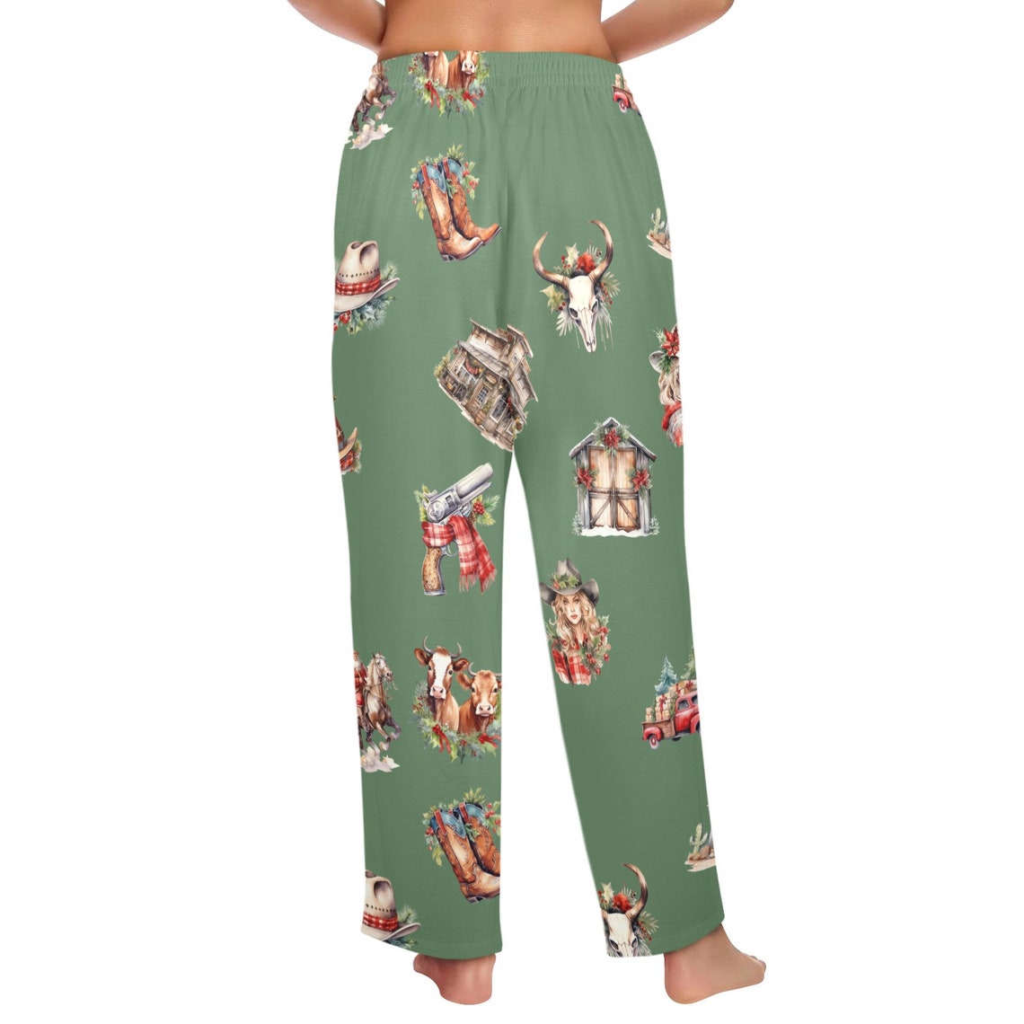 Western Christmas Couple Pajama Pants His and Hers Matching Winter ...