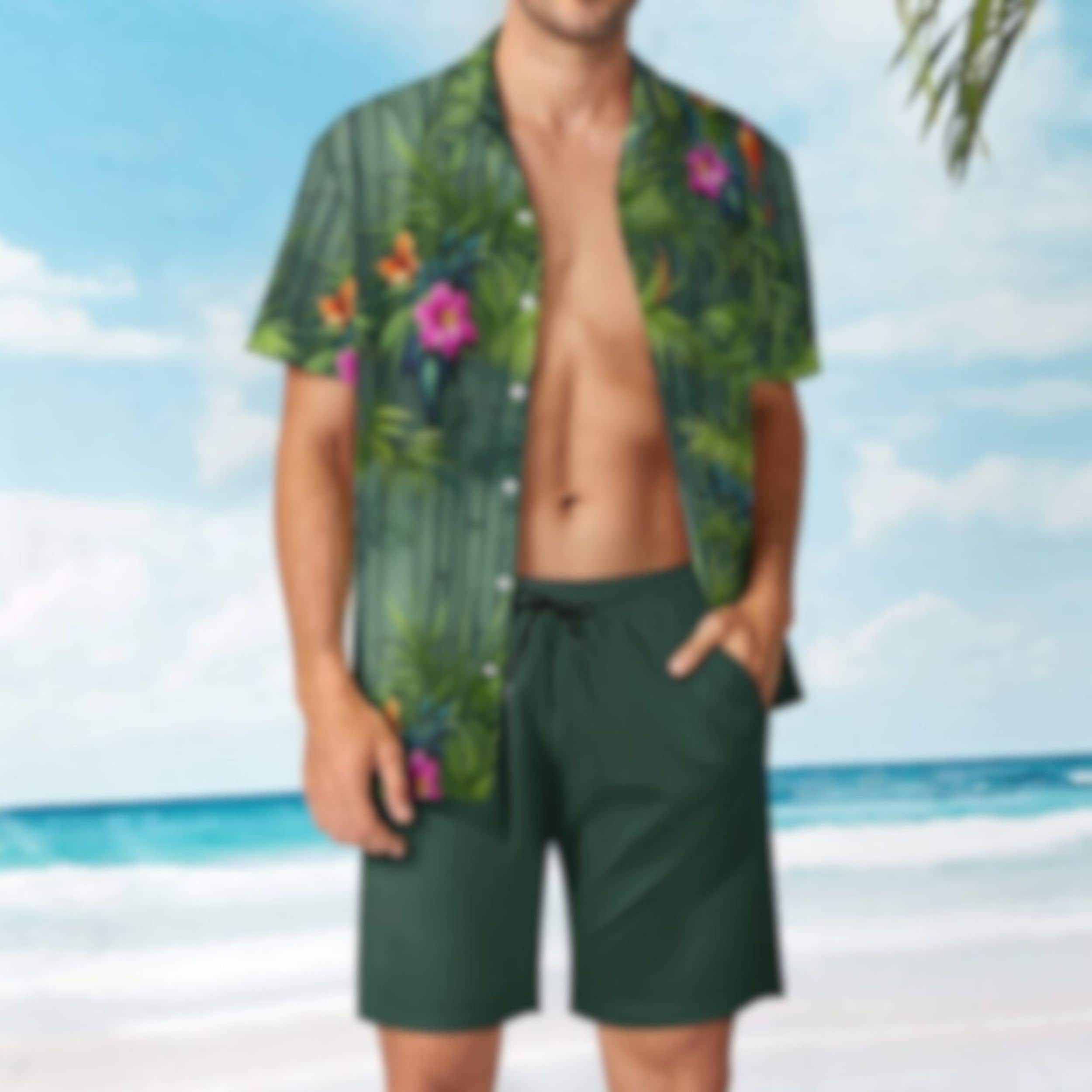 Tropical Print Matching Set: Sundress & Men's Hawaiian Shirt Shorts - Etsy