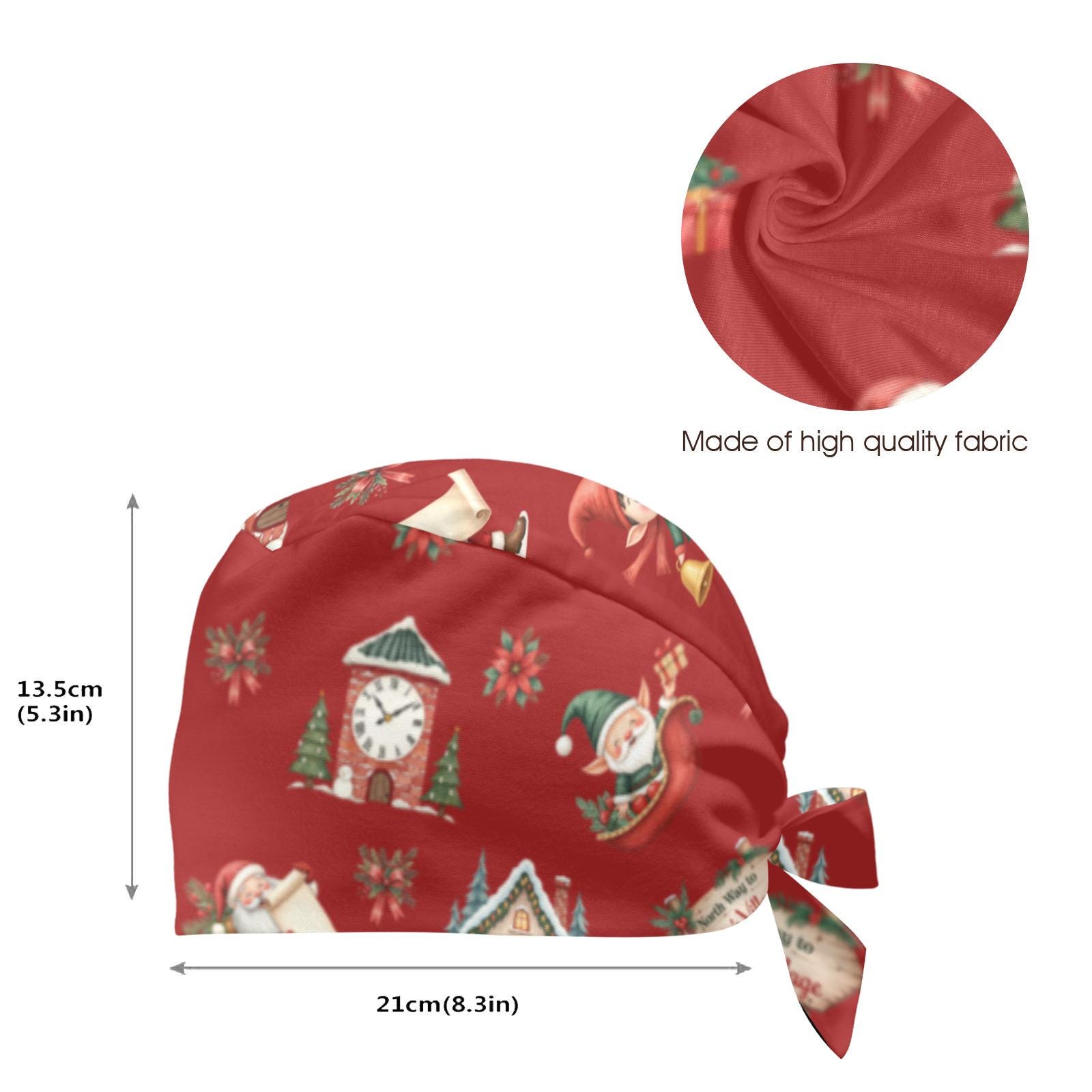 Santa's Village Nursing Scrub Top Christmas Scrub Cap: Holiday Scrubs ...
