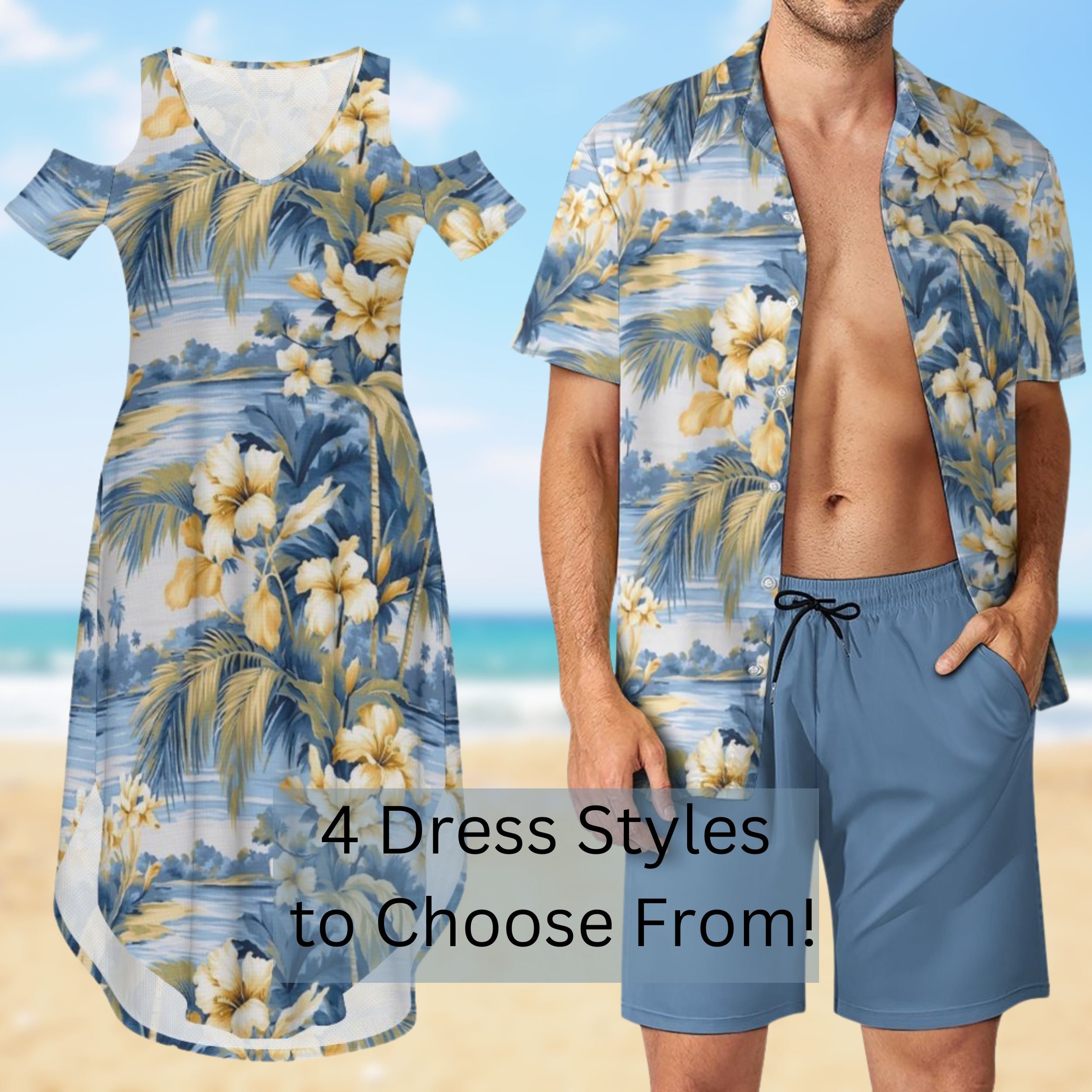 Tropical Print Matching Couples Outfit: Hawaiian Resort Wear - Etsy