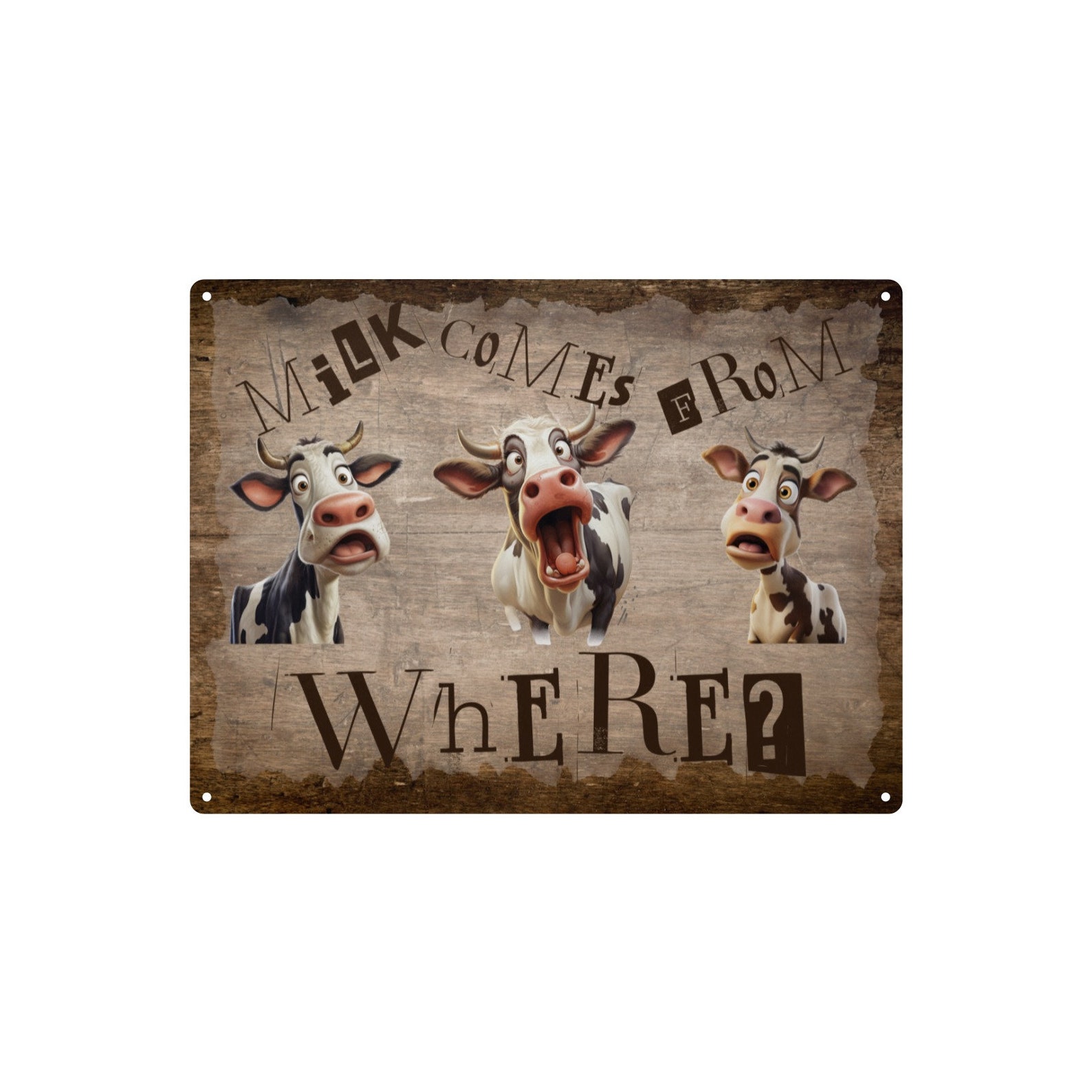 Funny Cow Sign Tin Metal Sign Funny Gift for Dairy Farmer Rustic Metal ...