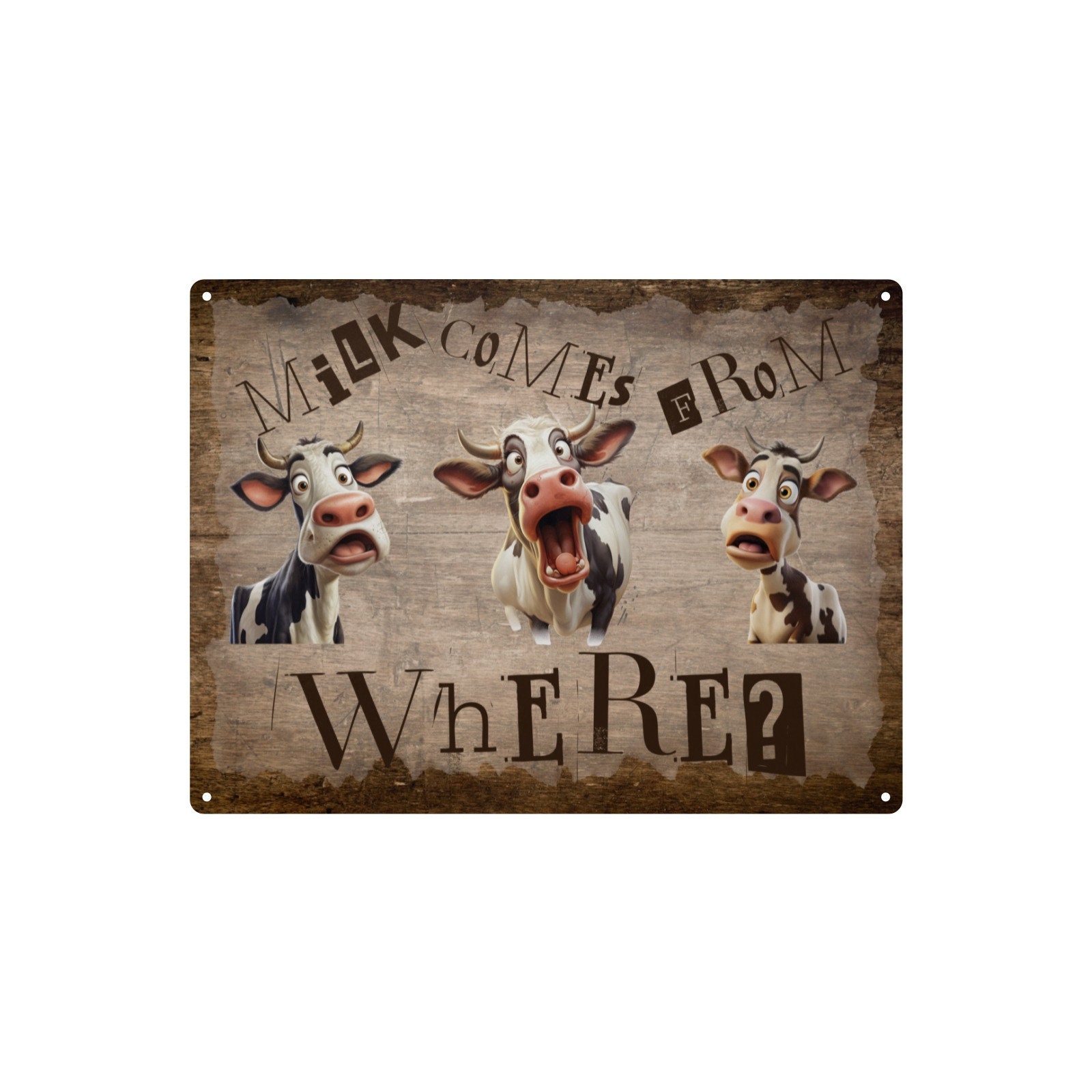 Funny Cow Sign Tin Metal Sign Funny Gift for Dairy Farmer Rustic Metal ...