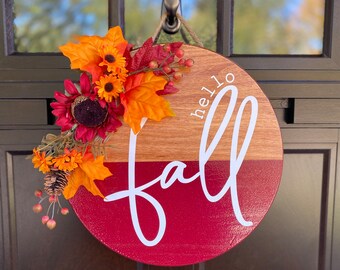 Hello Fall Door Hanger - Etsy