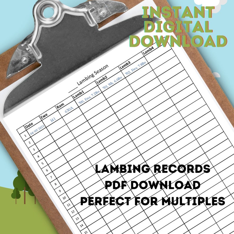 Multiple Lambs, Lambing Records, Herd Management, Instant Digital ...