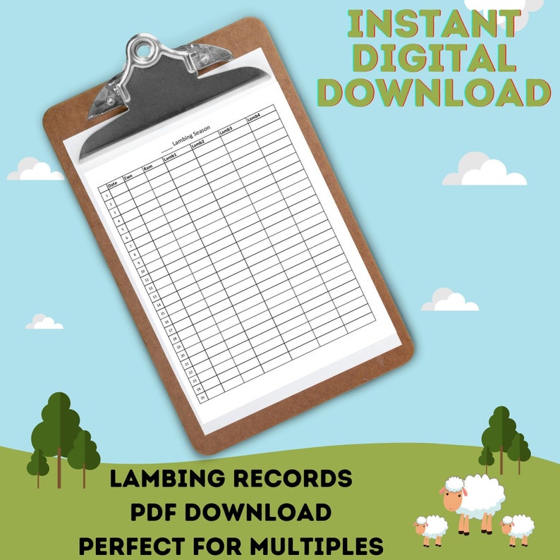 Multiple Lambs, Lambing Records, Herd Management, Instant Digital ...