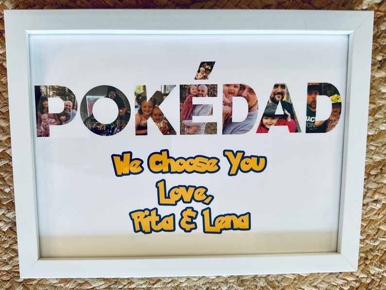 Pokédad Pokemon Photo Collage Gift, Personalised Pokedad Digital File ...