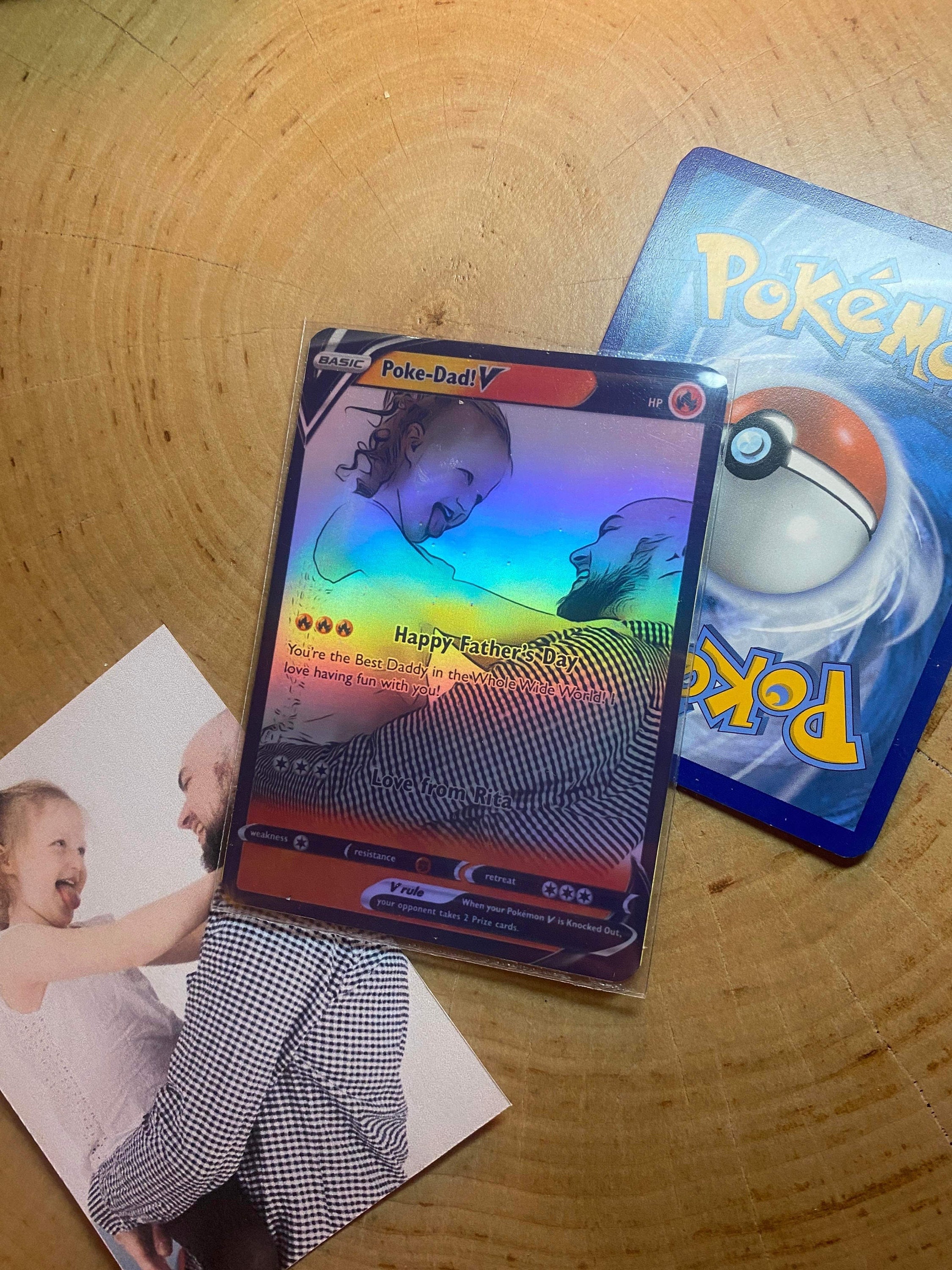 Personalised Pokémon Holographic Card People/pets Own Photo Father's ...