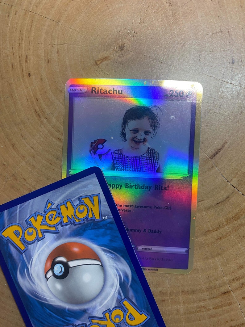 Personalised Pokémon Holographic Card People/pets/characters - Etsy