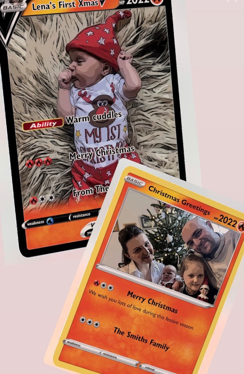 Personalised Pokémon Holographic Card People/pets Own Photo Father's ...
